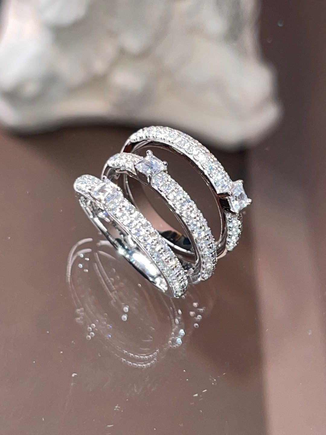 Diamond-cz Stackable Ring - Etsy