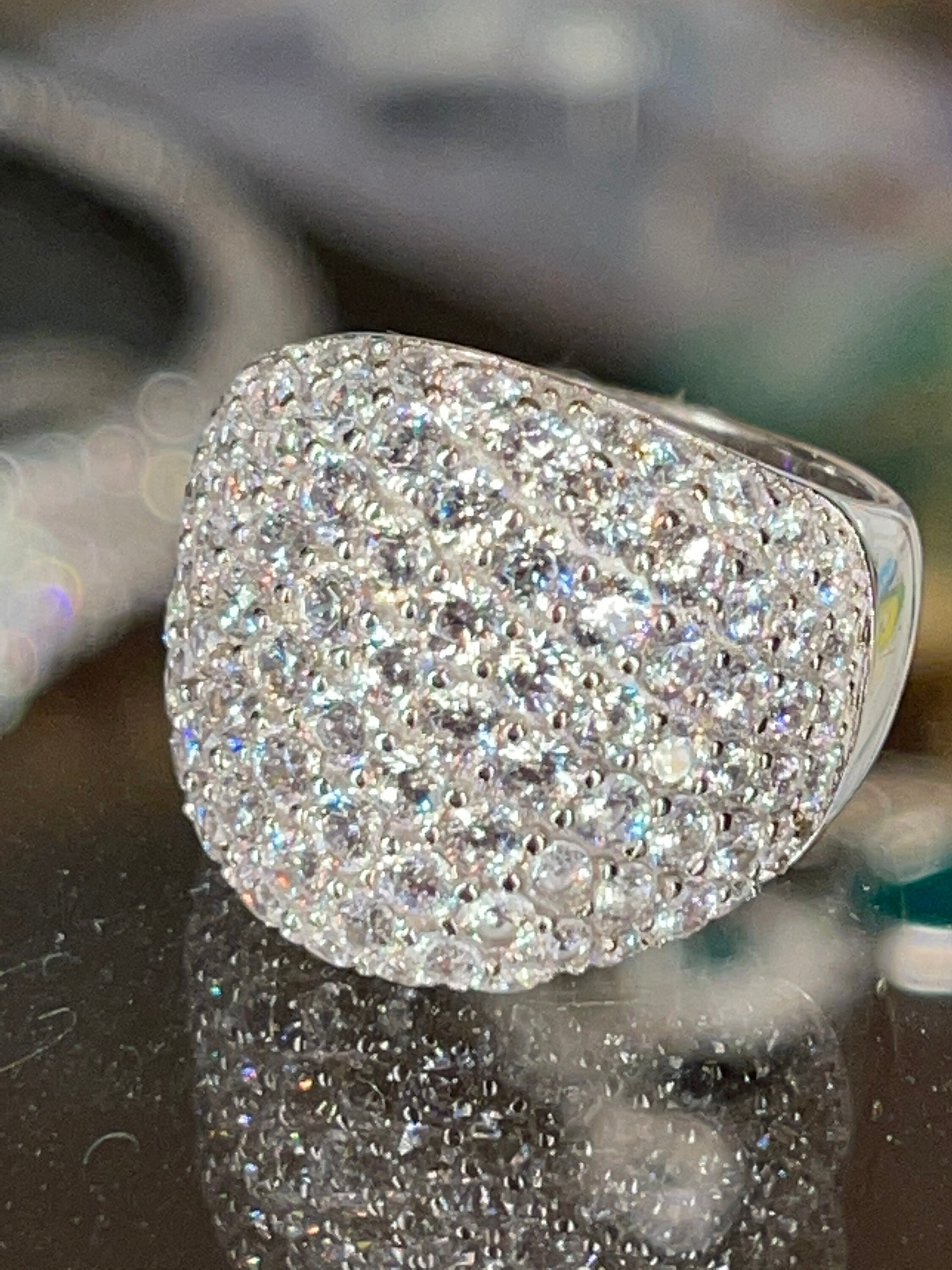 Diamond-cz Pave Ring - Etsy