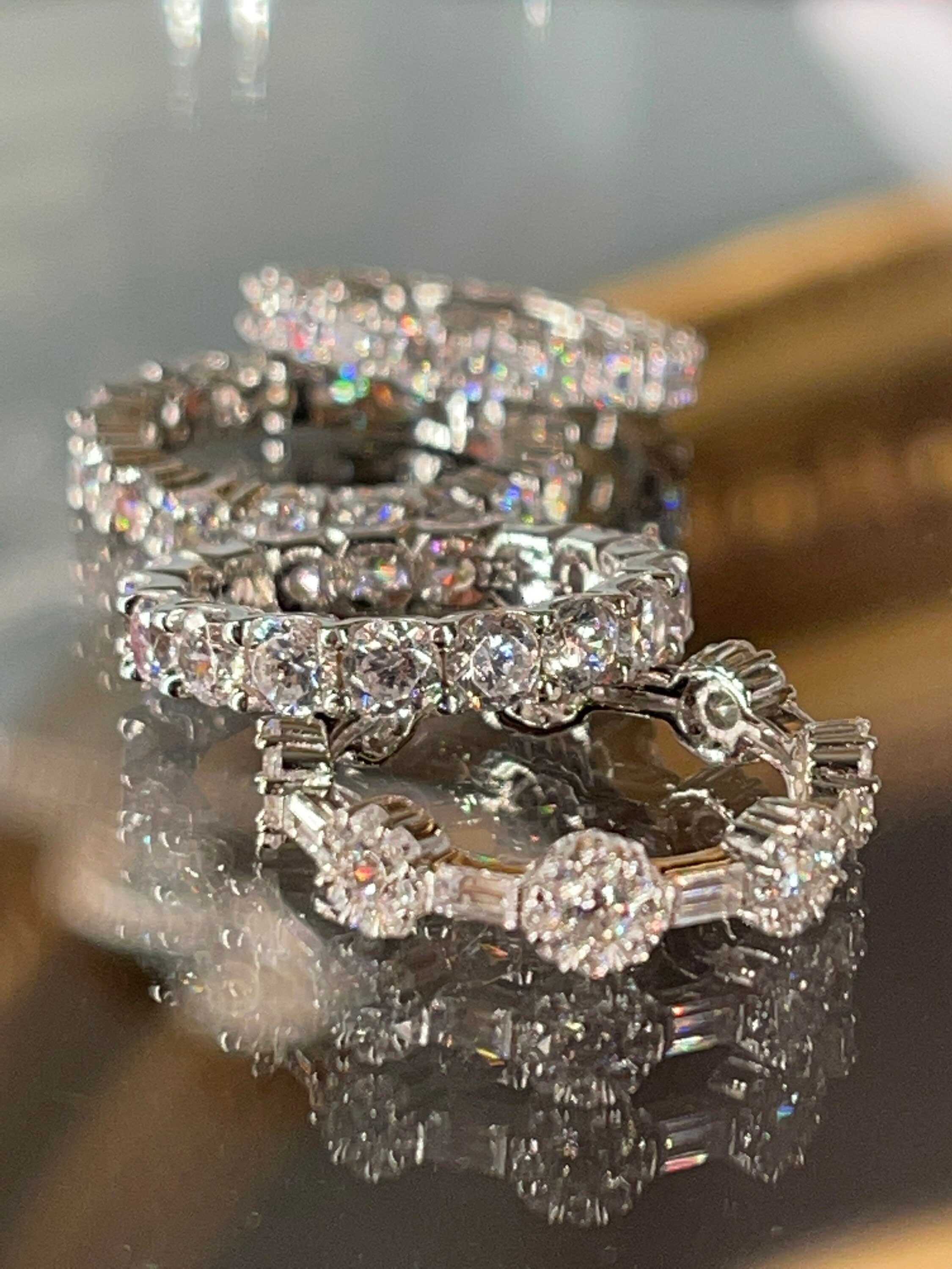 Stackable Diamond-cz Rings - Etsy