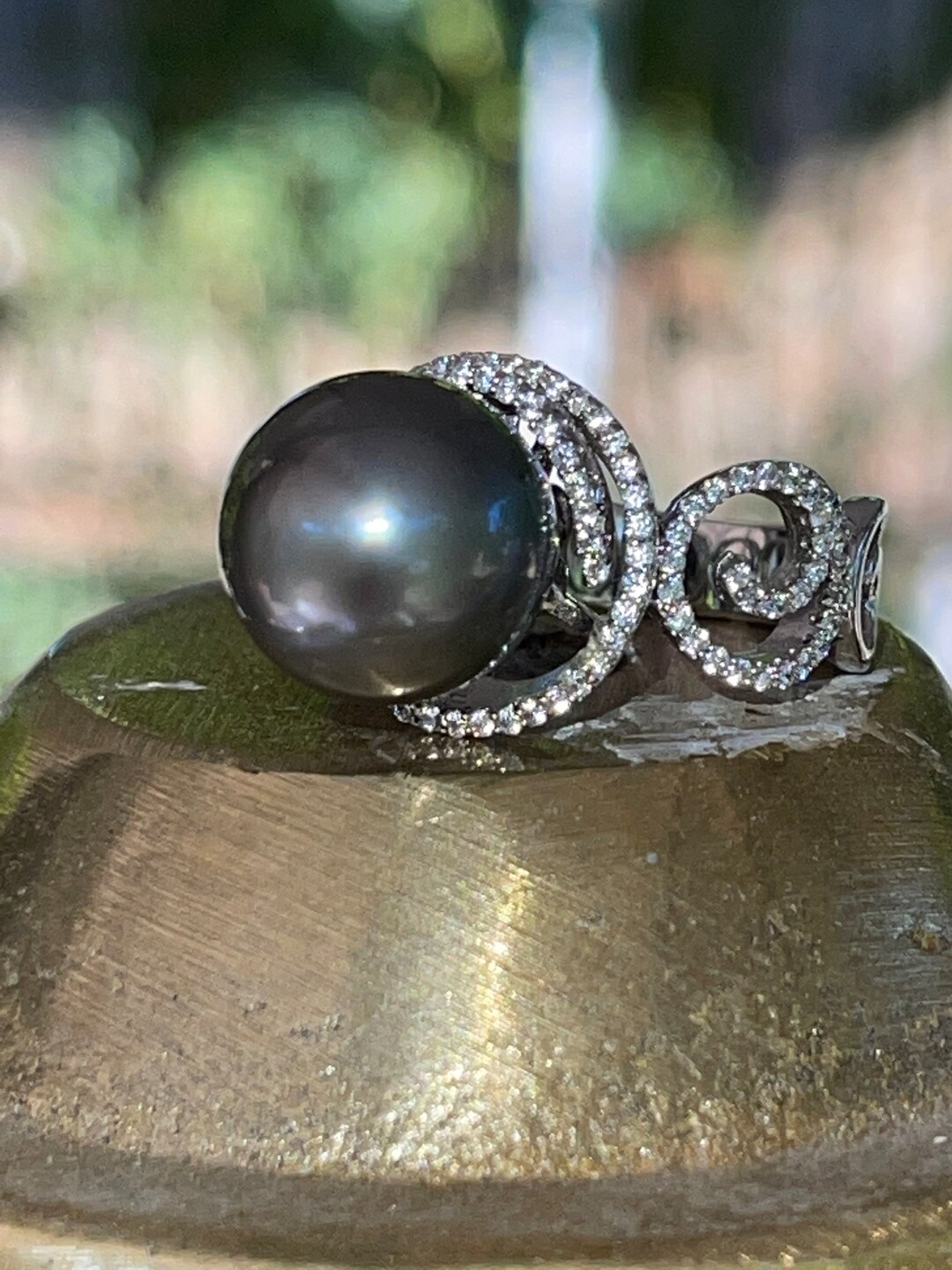 Black South Sea Pearl Ring - Etsy