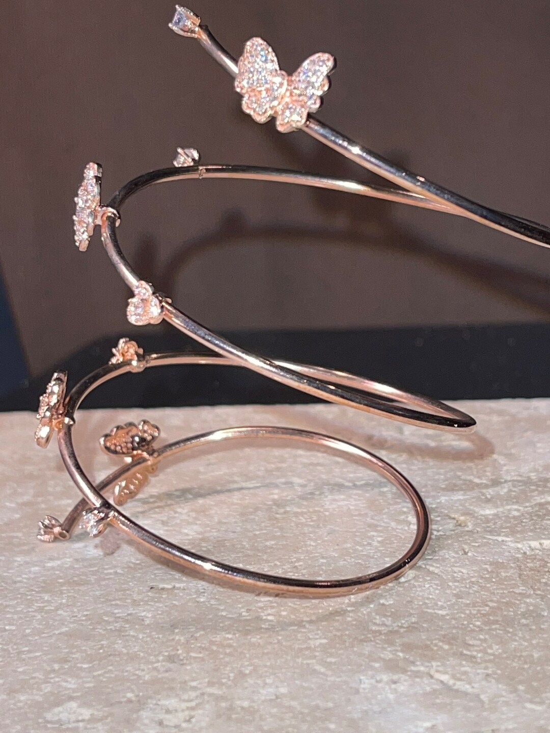 Butterfly Bangle Bracelet - Etsy