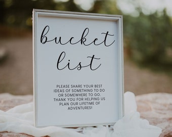 Wedding Bucket List Sign Template - Etsy