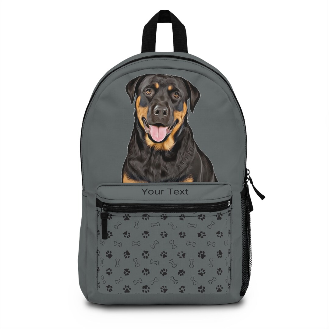 Rottweiler Custom Backpack Personalized Gift Rottweiler Lover Custom ...