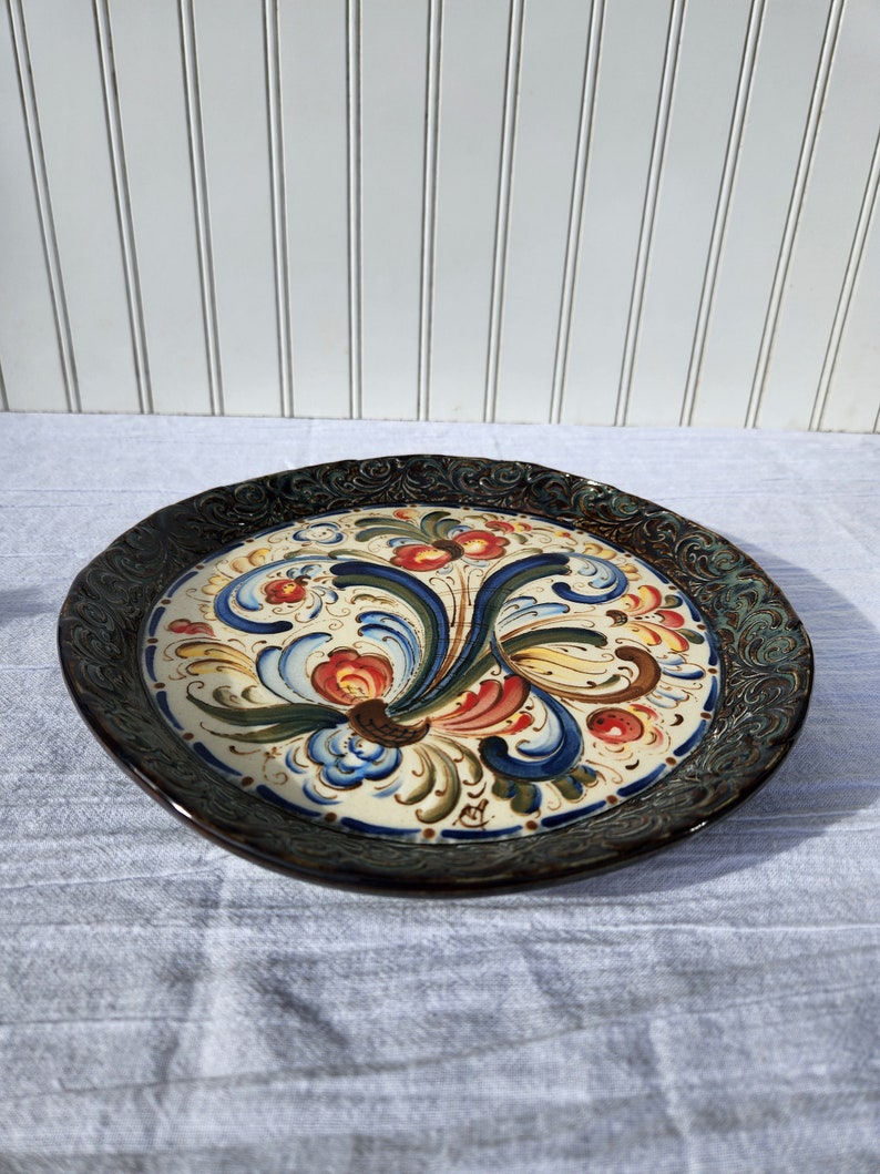 Rosemaled Hand-built, Ceramic 8.75 Plate - Etsy