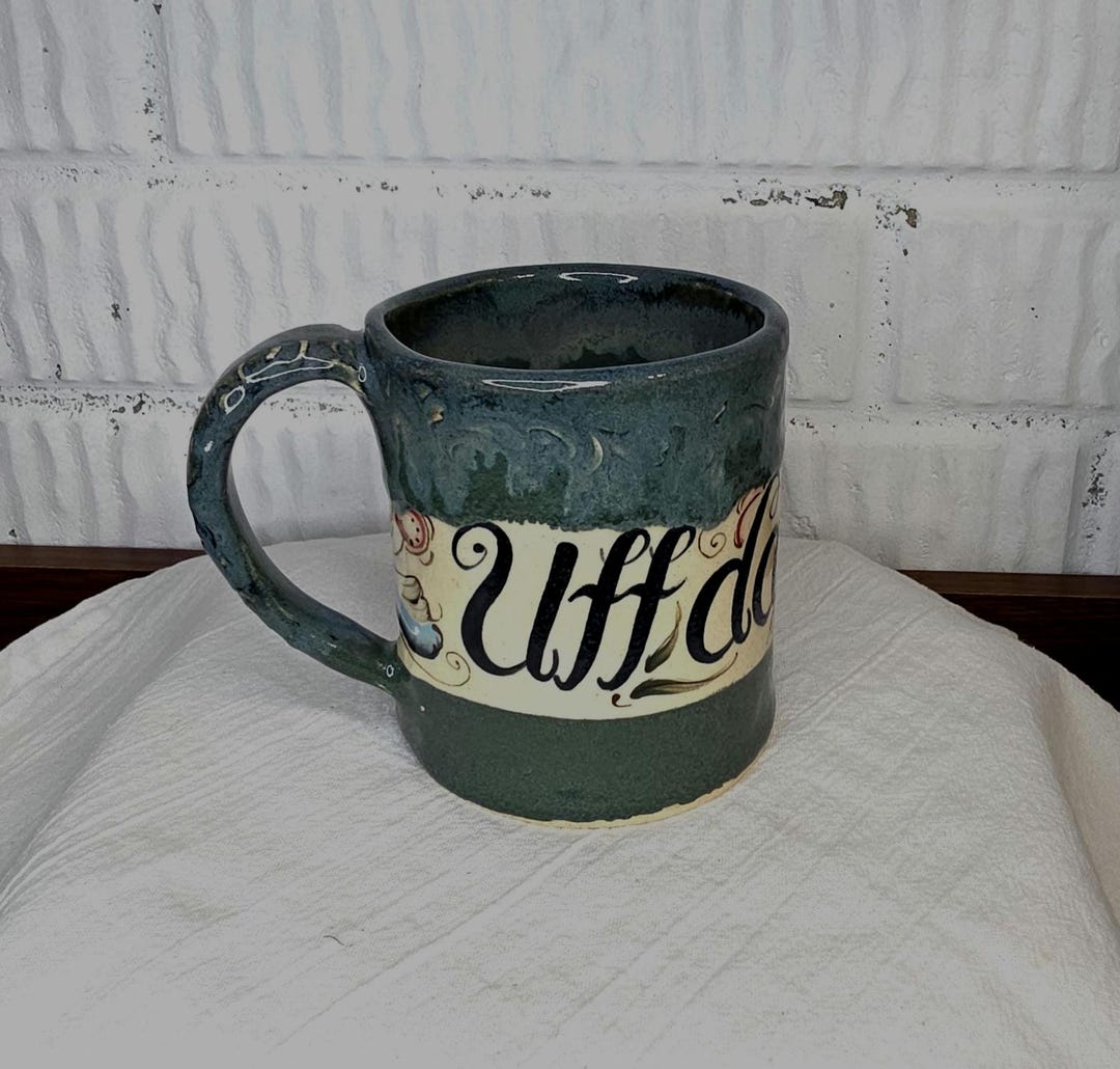 Rosemaled "uff Da" Hand-built, Ceramic Mug - Etsy