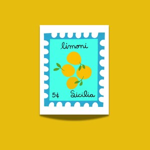Cute Mediterranean Stamp-inspired Postcard - 4.25 X 5.5 Inches Postcard ...