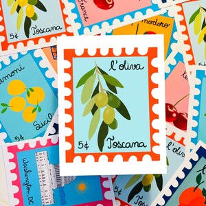 Cute Mediterranean Stamp-inspired Postcard - 4.25 X 5.5 Inches Postcard ...