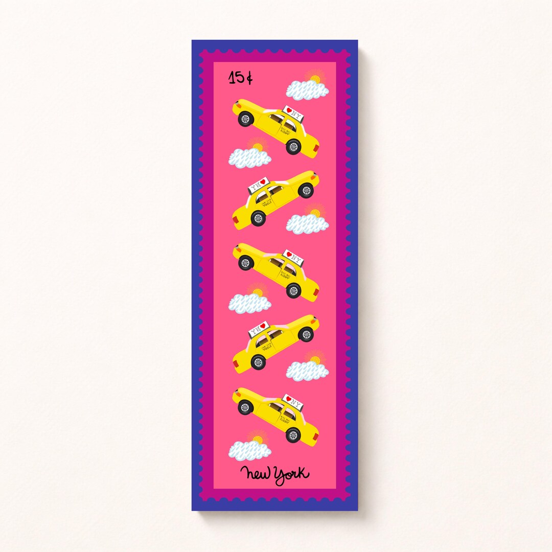 Vintage Stamp NYC Taxi Bookmark - Etsy