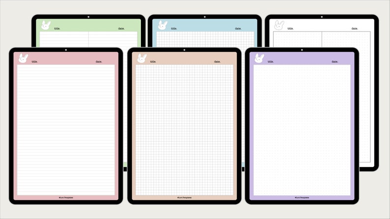 A4 Bunny Design Digital Note Taking Template | Goodnotes, Notability ...