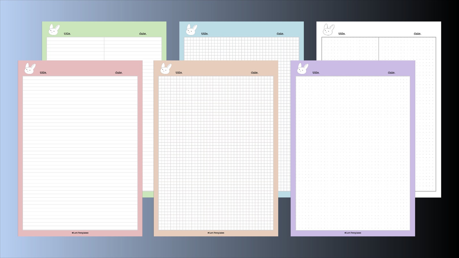 A4 Bunny Design Digital Note Taking Template Goodnotes - Etsy