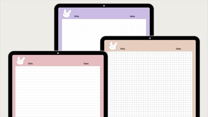 A4 Bunny Design Digital Note Taking Template | Goodnotes, Notability ...