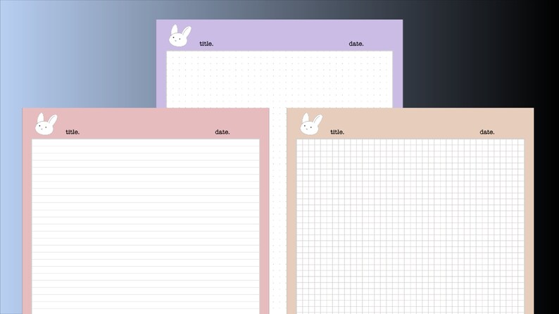 A4 Bunny Design Digital Note Taking Template Goodnotes - Etsy
