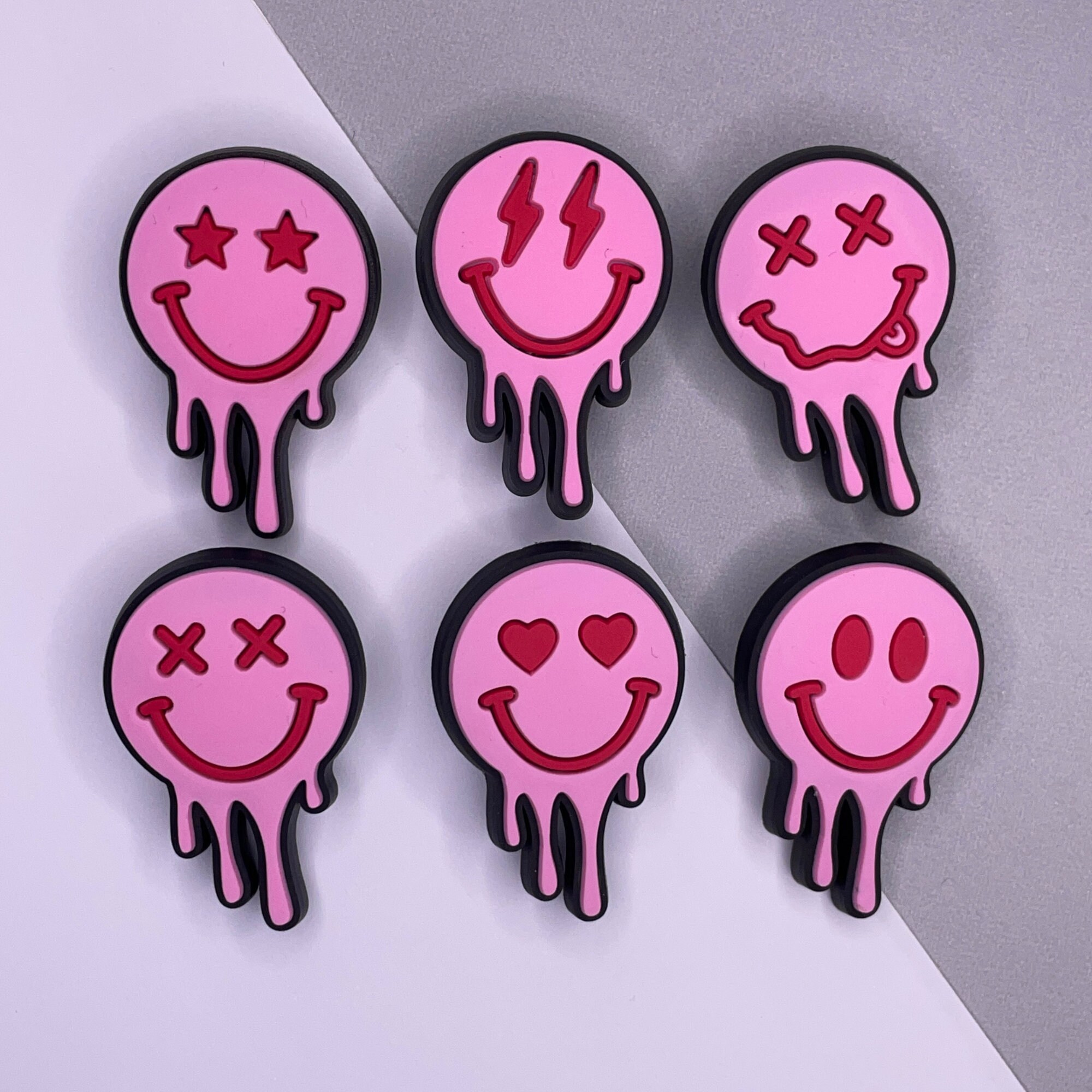 Dripping Smiley Face Croc Charm Collection Smiley Shoe Charm - Etsy