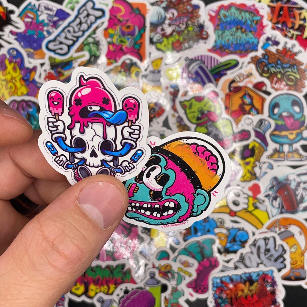 Graffiti Sticker Pack Style 1 Pack of 50 Unique Stickers Gloss Finish ...