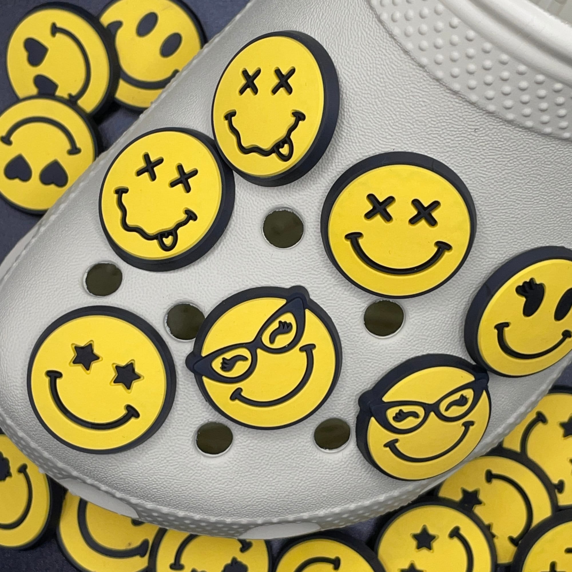 Yellow Smiley Face Croc Charm Collection Smiley Shoe Charm - Etsy