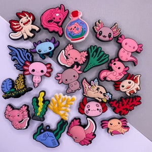 Axalotl Croc Charm Collection | Kawaii Axolotl Croc Charm | Cute Shoe ...