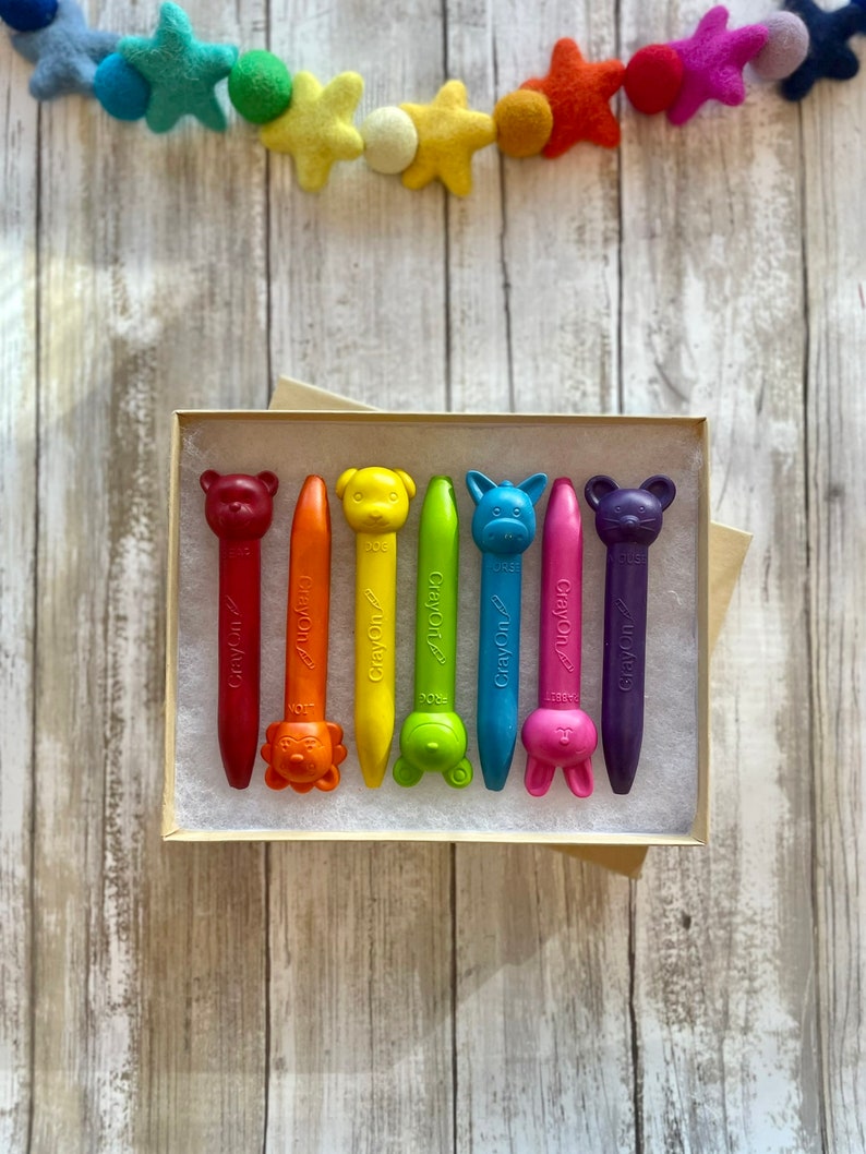 Flower Crayons Set: Rainbow Kids Art Gift - Etsy
