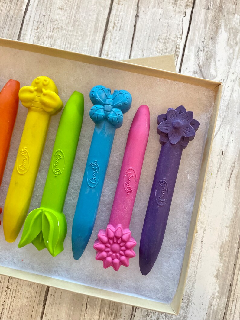 Flower Crayons Set: Rainbow Kids Art Gift - Etsy