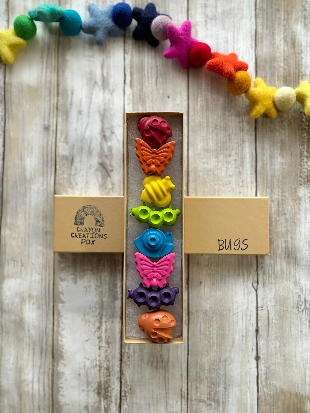 Bug Crayons: Rainbow Insect Art Set, Kids Gift - Etsy