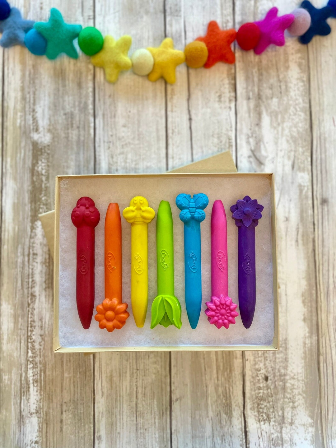 Flower Crayons Set: Rainbow Kids Art Gift - Etsy