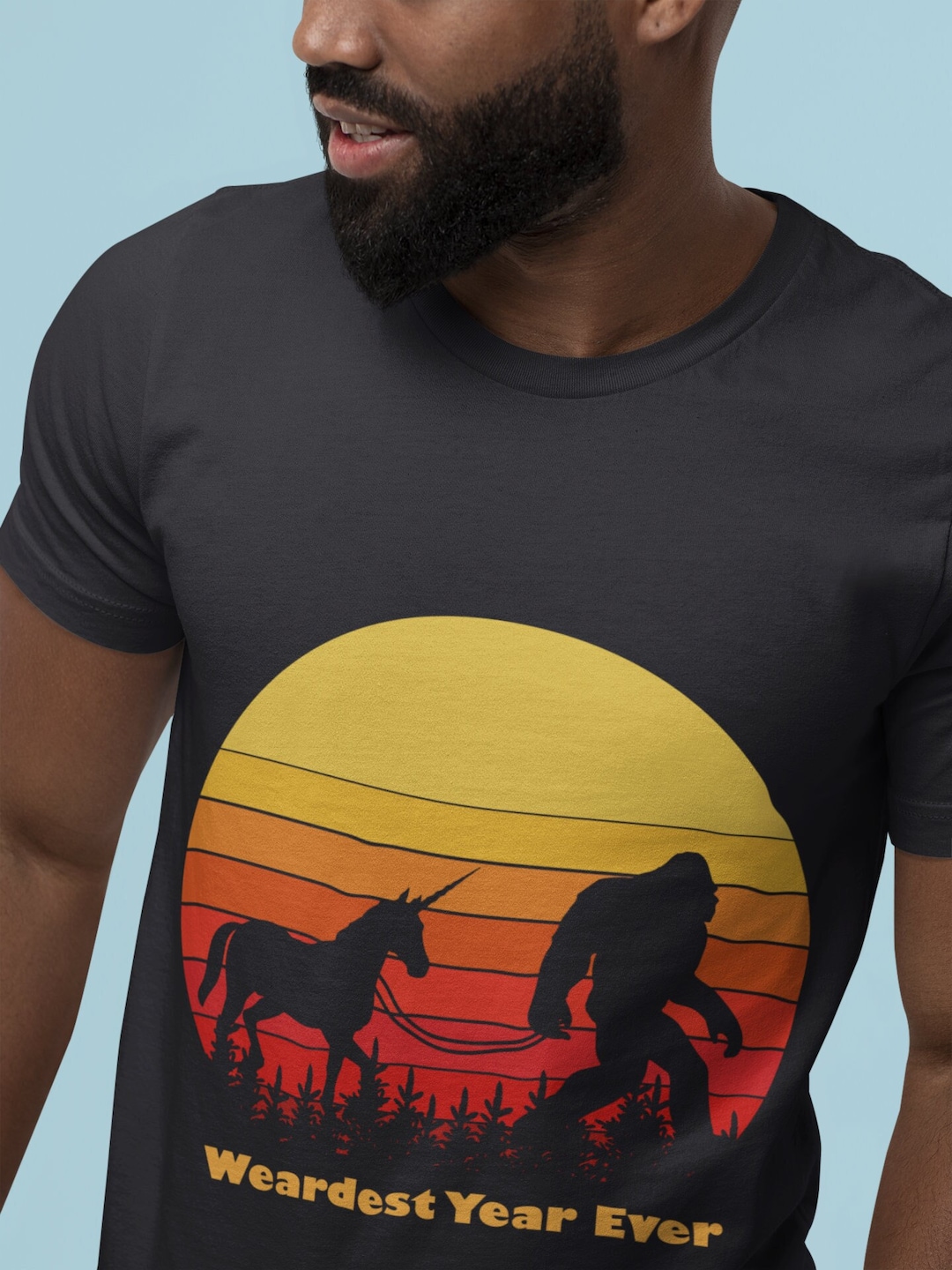 Weardest Year Ever Shirt | Bigfoot and Unicorn Shirt | Unisex Short ...