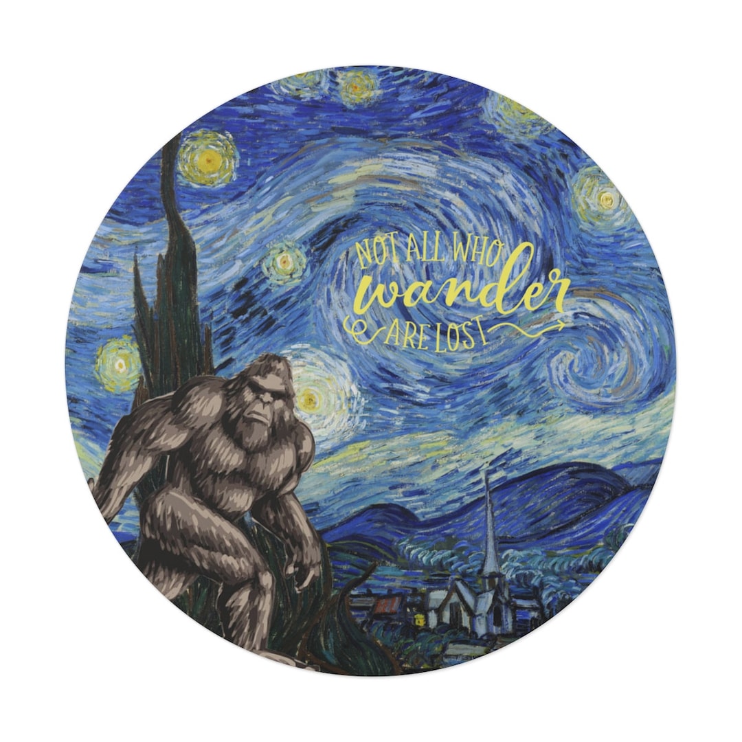 Bigfoot Round Vinyl Sticker | Not All Who Wander Are Lost Sticker ...