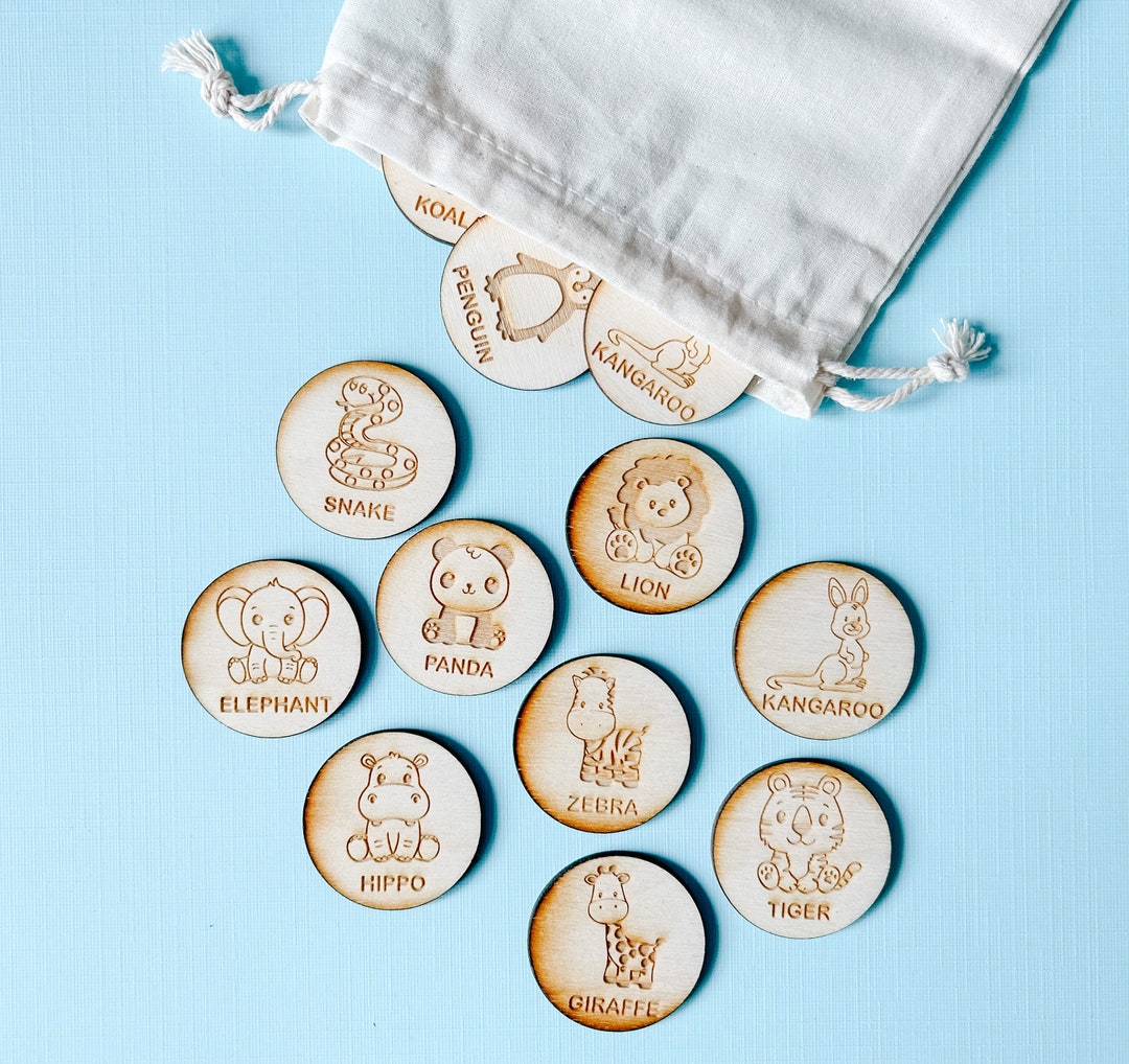 Zoo Animal Matching Game, Montessori Wood Memory Game, Wood Game ...