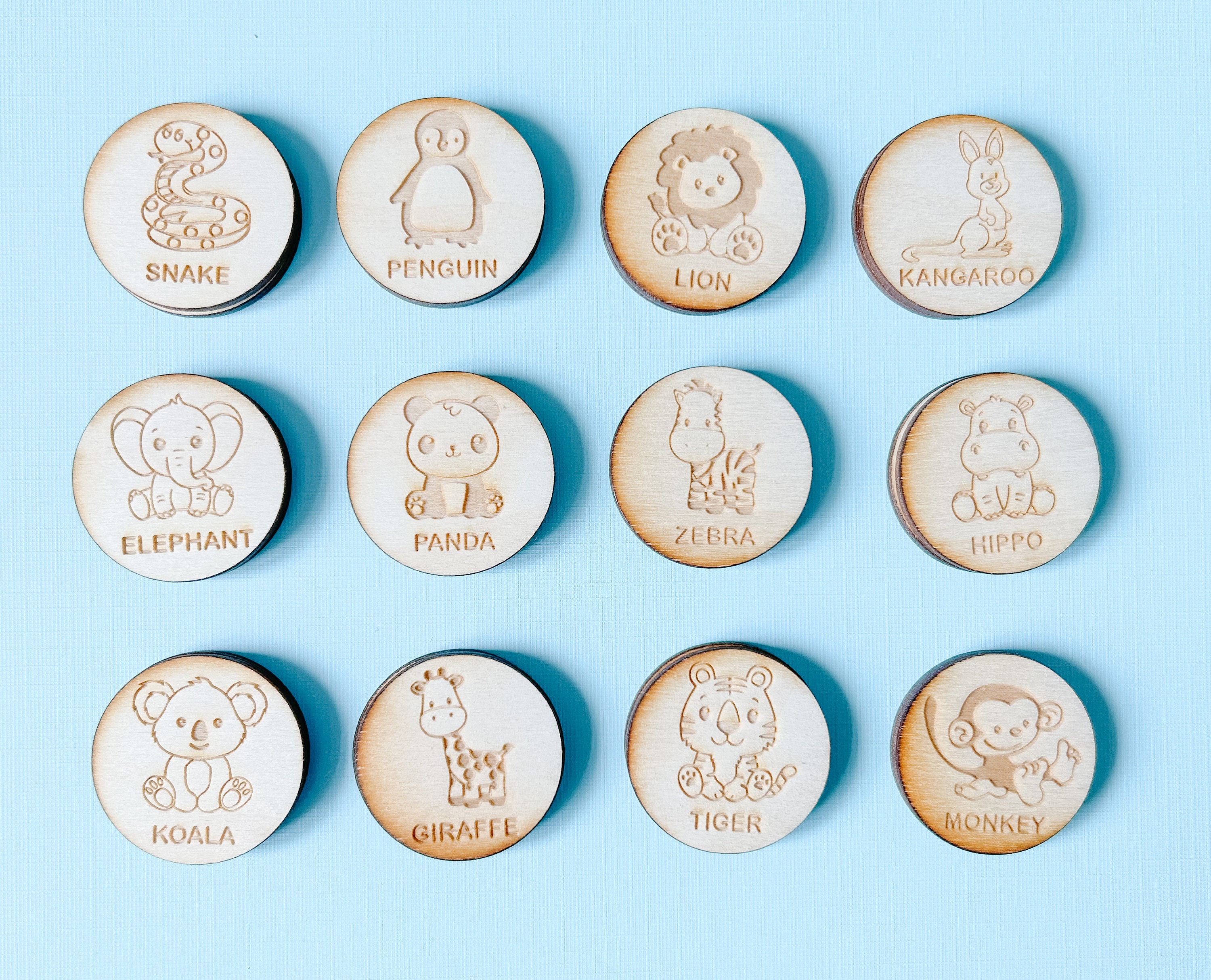 Zoo Animal Matching Game, Montessori Wood Memory Game, Wood Game ...