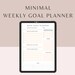Minimal Printable Peachy Weekly Goal Planner - Etsy