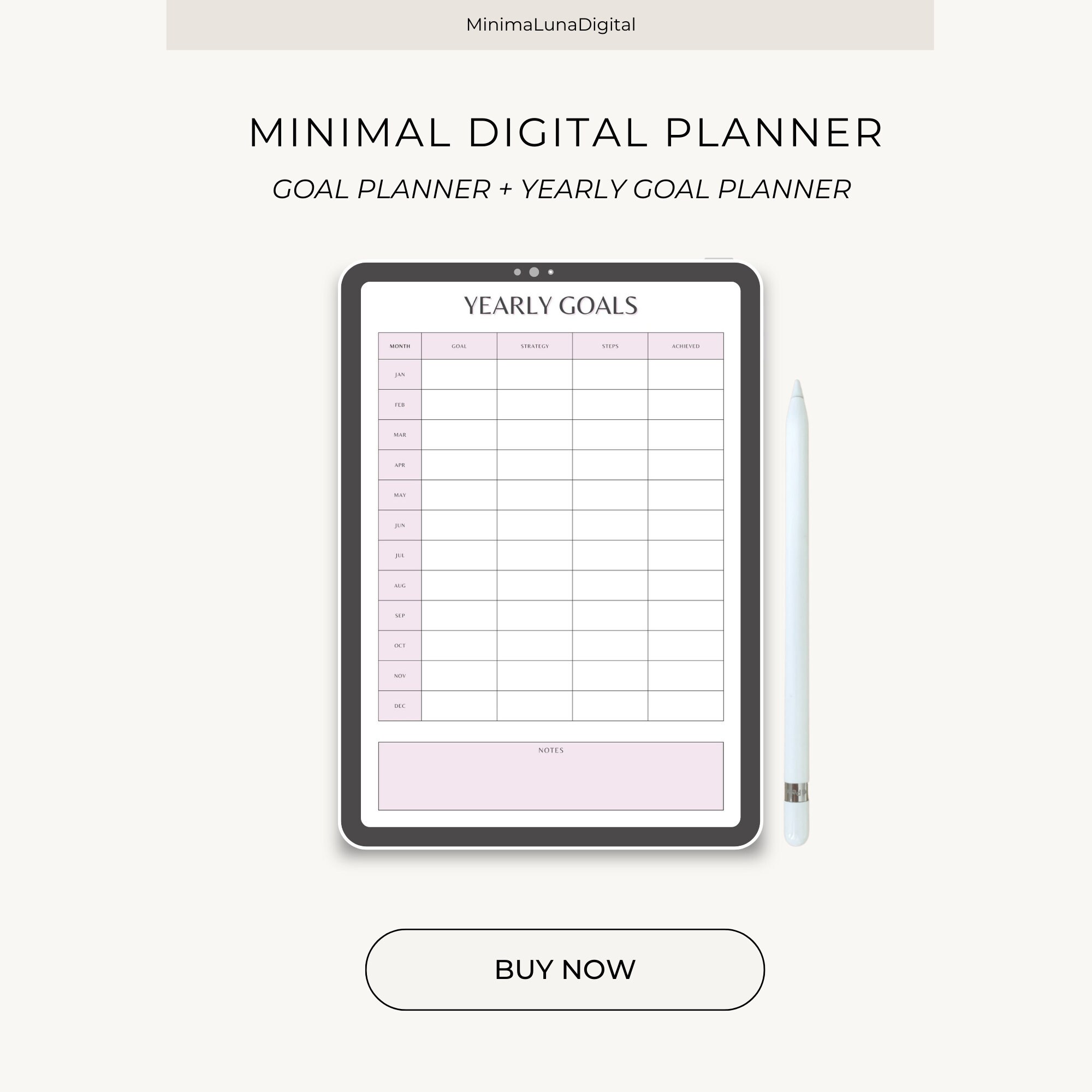 Pastel Goal Planner Printable Digital - Etsy