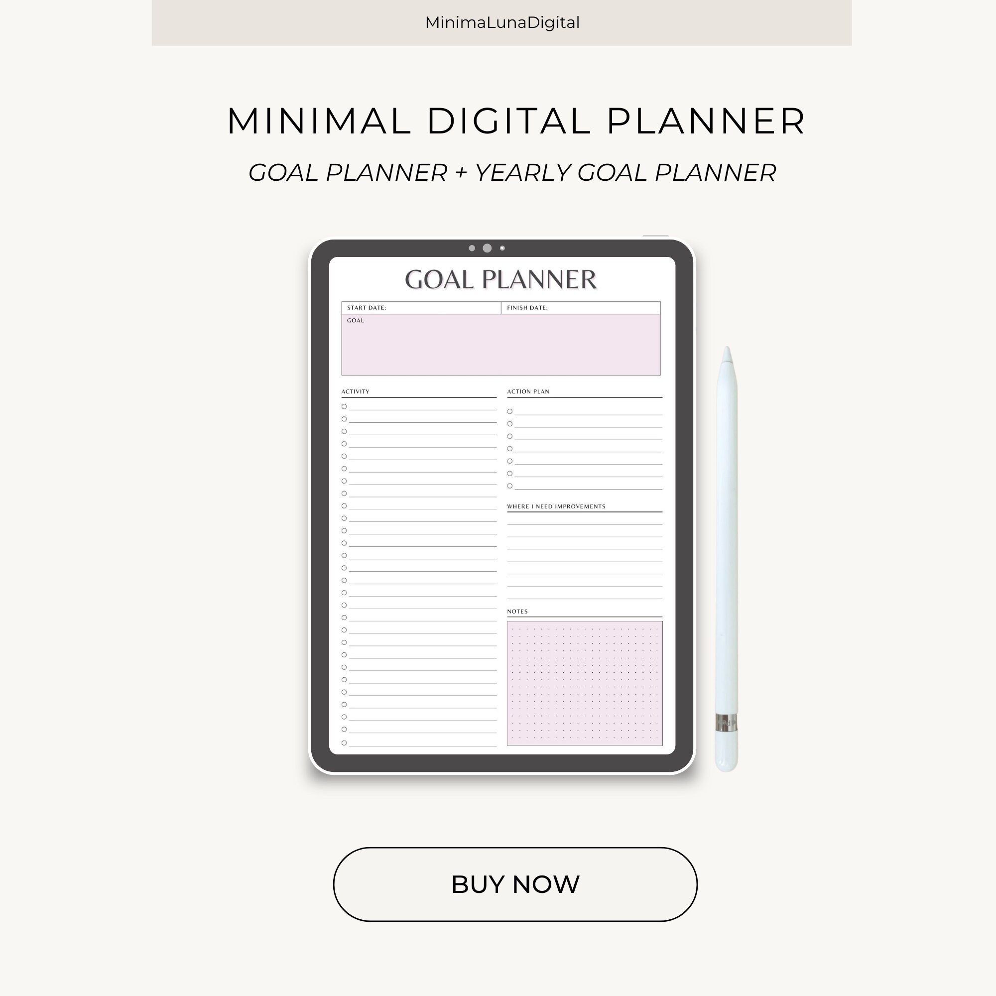 Pastel Goal Planner Printable Digital - Etsy