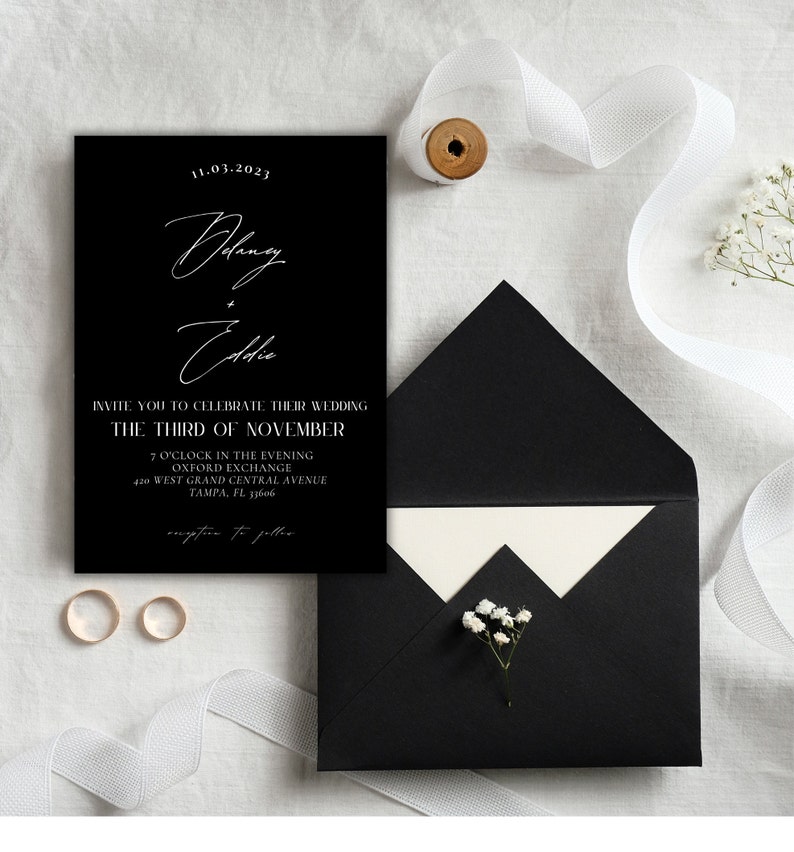Minimalist Wedding Invitation Template | Editable Minimalist Wedding ...