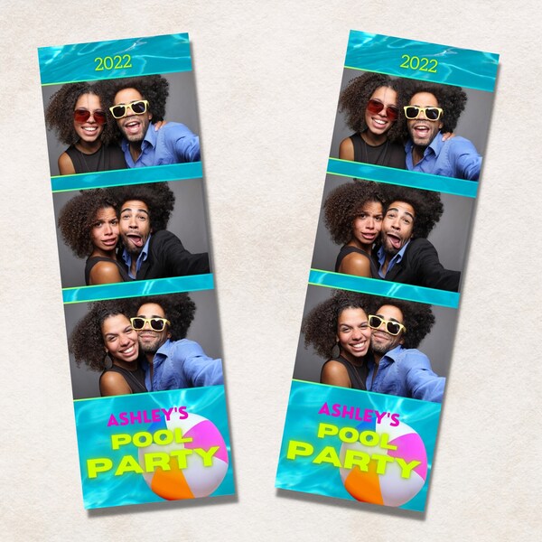 Pool Party Photobooth Template - Etsy