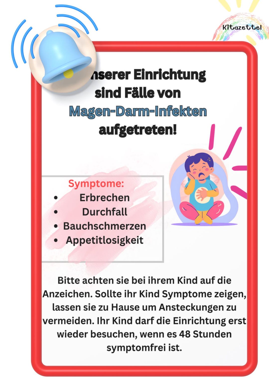Kita Aushänge Krankheiten PDF – Magen-Darm & Scharlach – Elterninfo ...