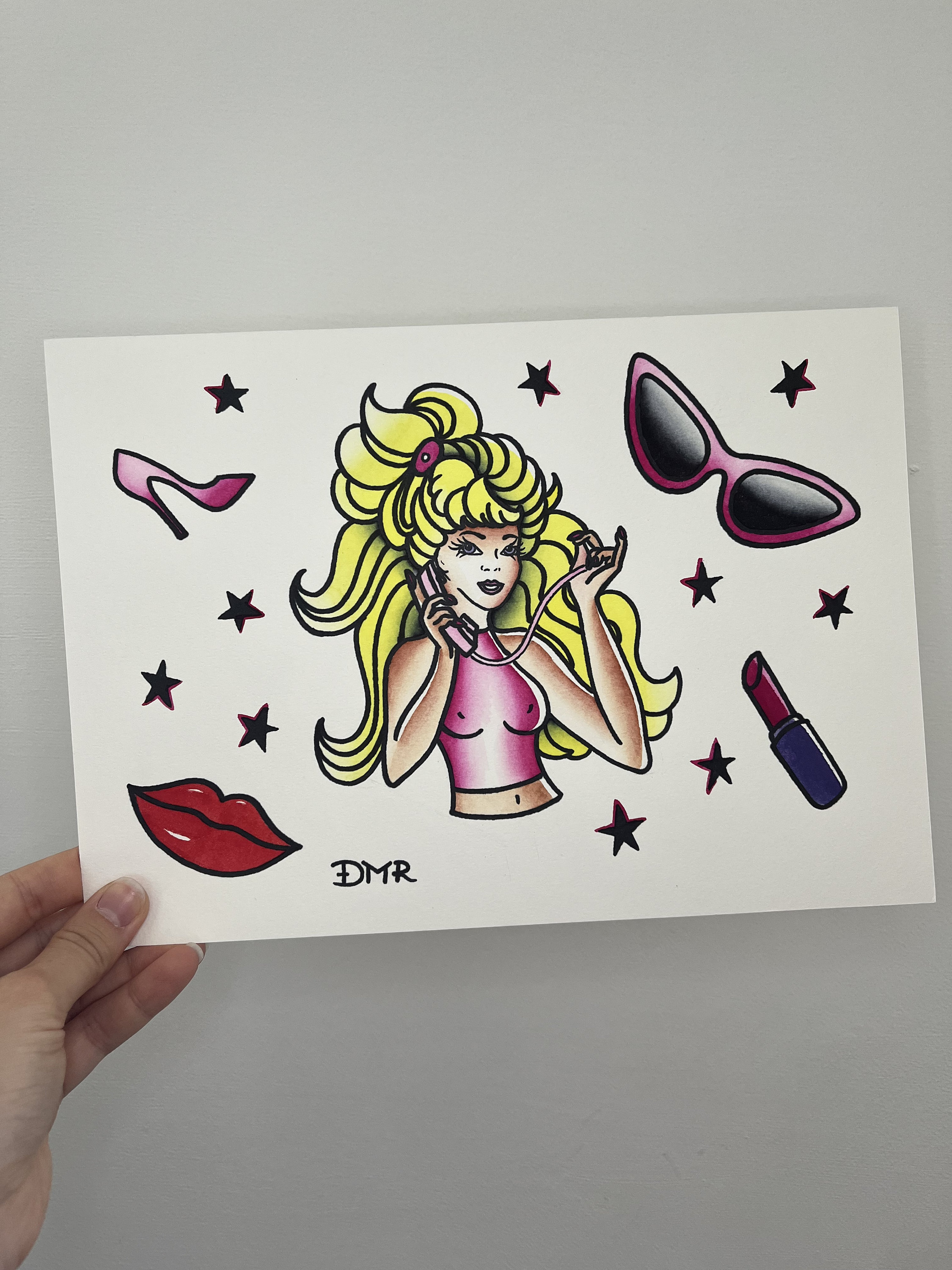A4 Barbie Painting - Etsy