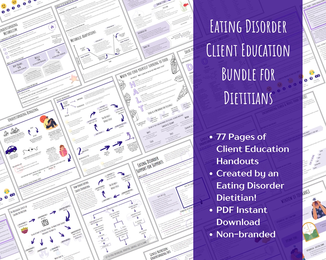 Eating Disorder Client Education Bundle for Dietitians/ Rds printable ...