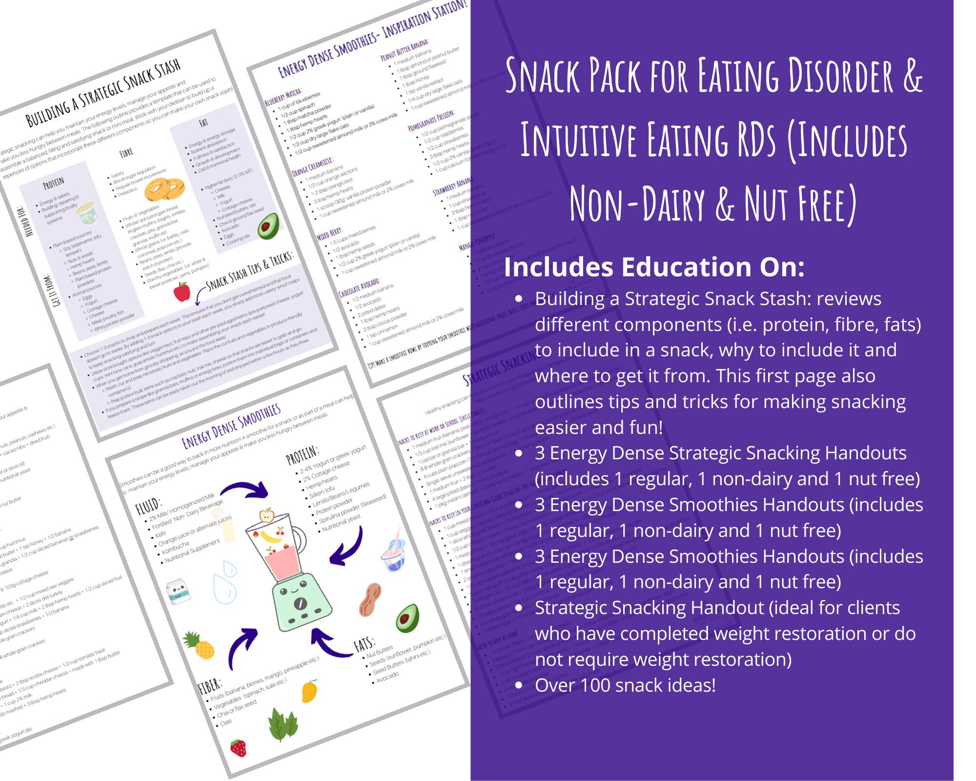 Eating Disorder Client Education Bundle for Dietitians/ Rds printable ...