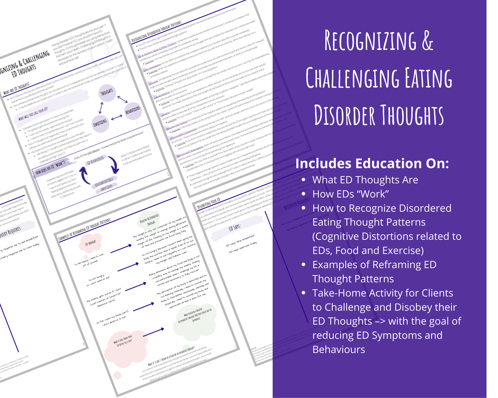 Eating Disorder Client Education Bundle for Dietitians/ Rds printable ...