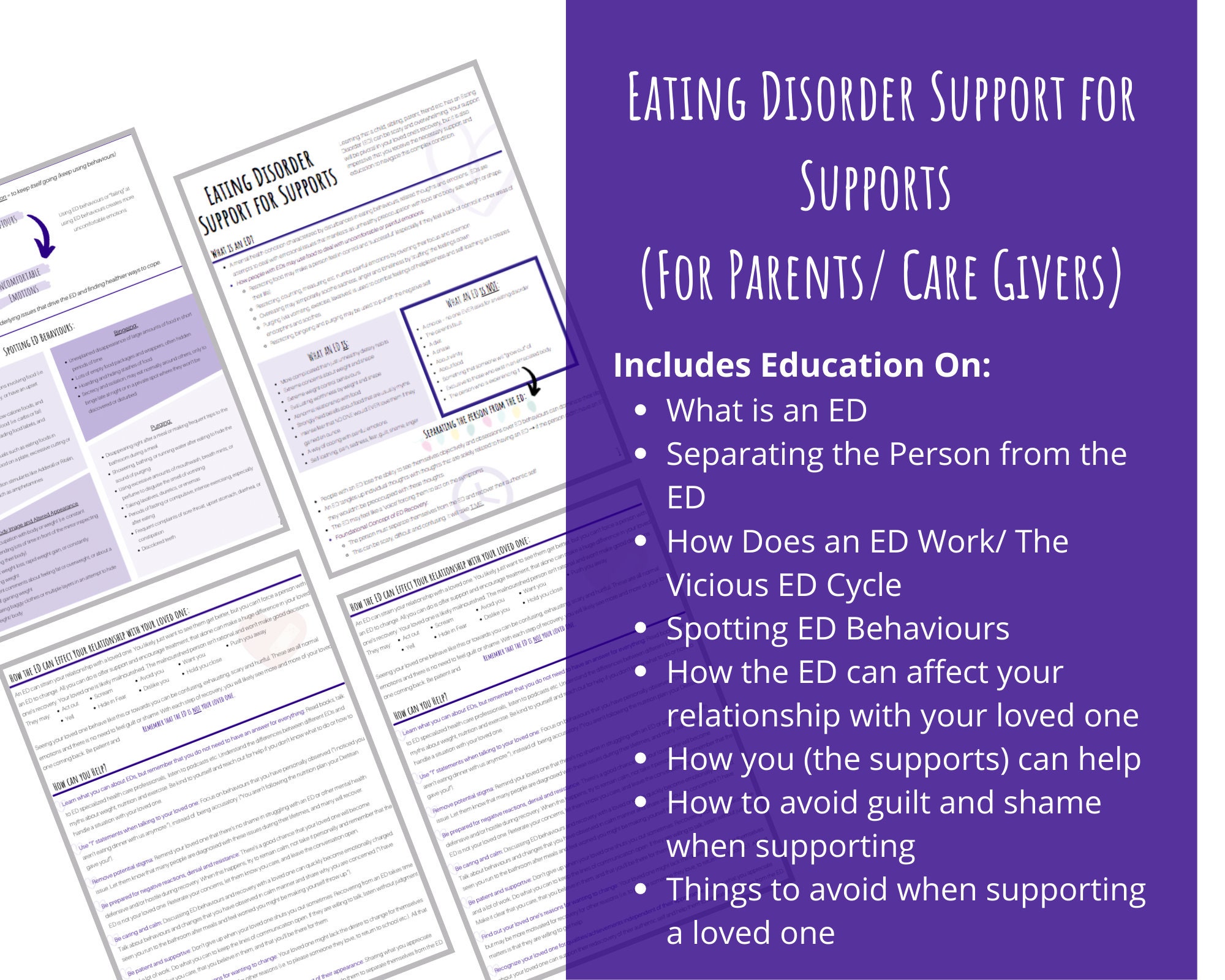 Eating Disorder Client Education Bundle for Dietitians/ Rds printable ...