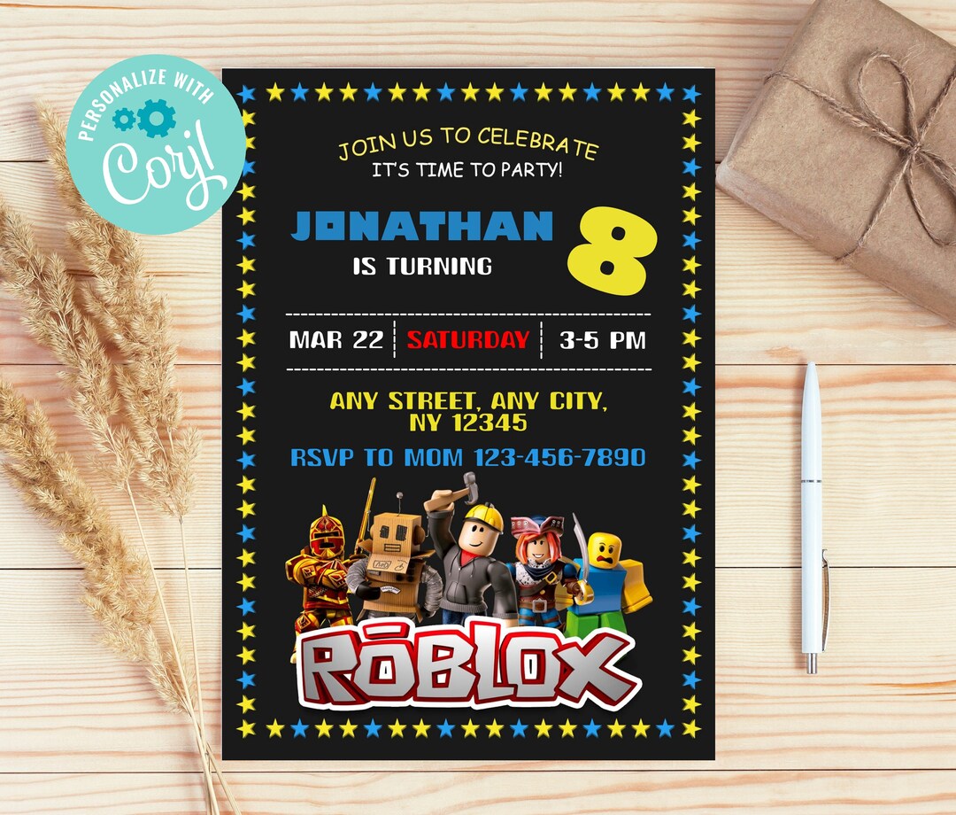 Roblox Birthday Party Invitation - Etsy