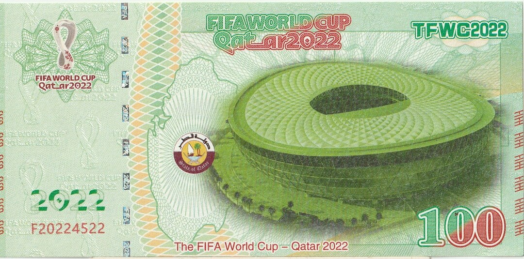 Qatar 100 Riyal Commemorative Note a 2022 FIFA World Cup - Etsy