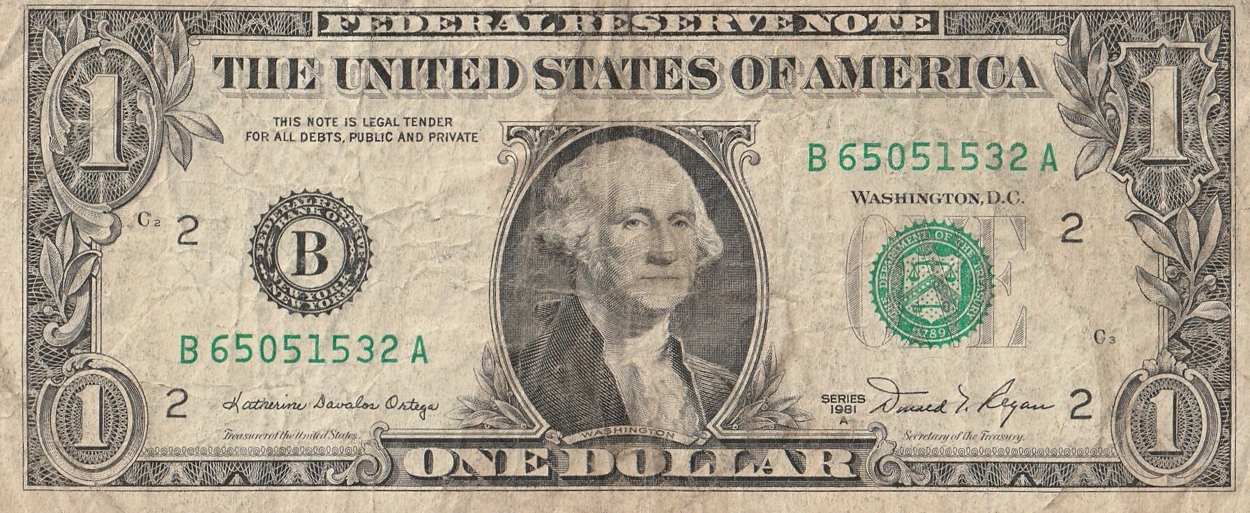 United States One Dollar Bill From 1981 Very Good Condition - Etsy