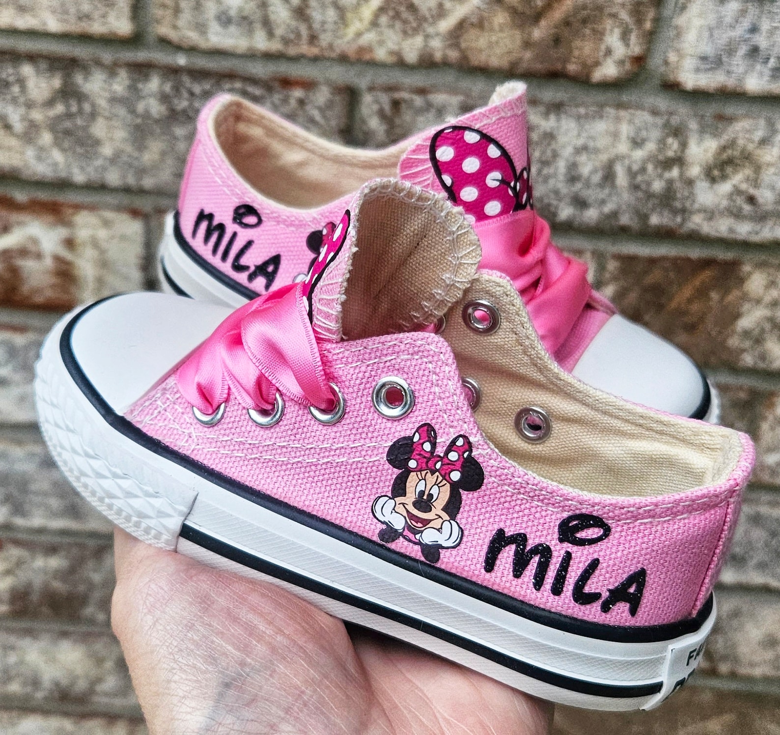 Custom Minnie Mouse Converse, Personalized Minnie Mouse Sneakers, Pink ...