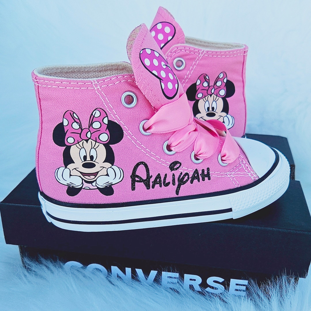 Custom Minnie Mouse Converse, Personalized Minnie Mouse Sneakers, Pink ...