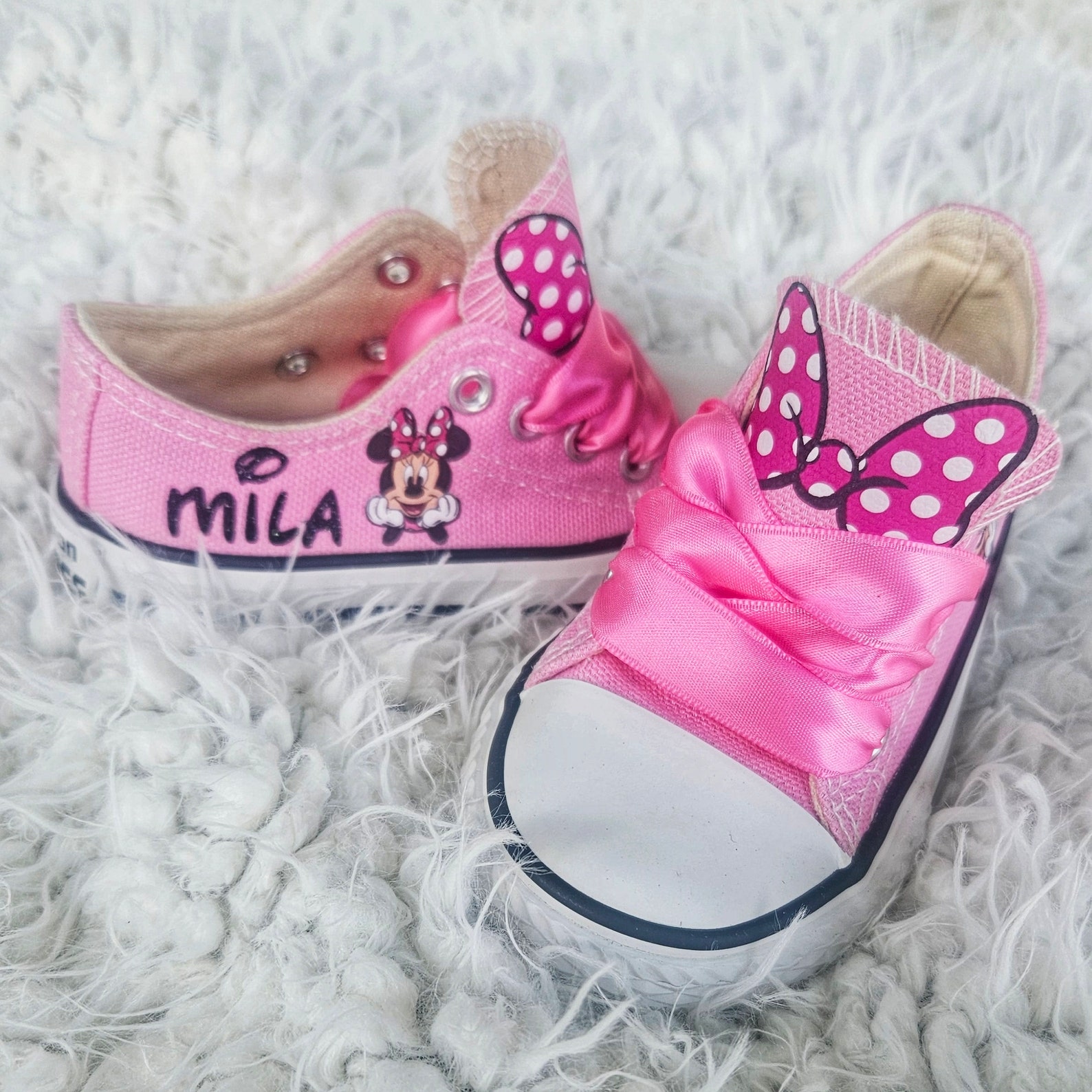 Custom Minnie Mouse Converse, Personalized Minnie Mouse Sneakers, Pink ...
