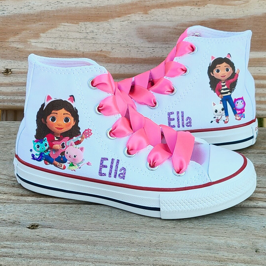 Gabby's Dollhouse Converse White or Pink High Tops - Etsy Canada