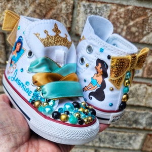 Princess Jasmine Converse, Personalized Aladdin Converse Shoes, Baby ...