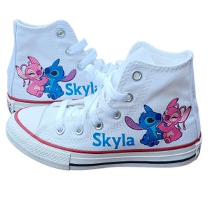 Stitch Angel Converse Personalized High Tops Sneakers for Girls - Etsy