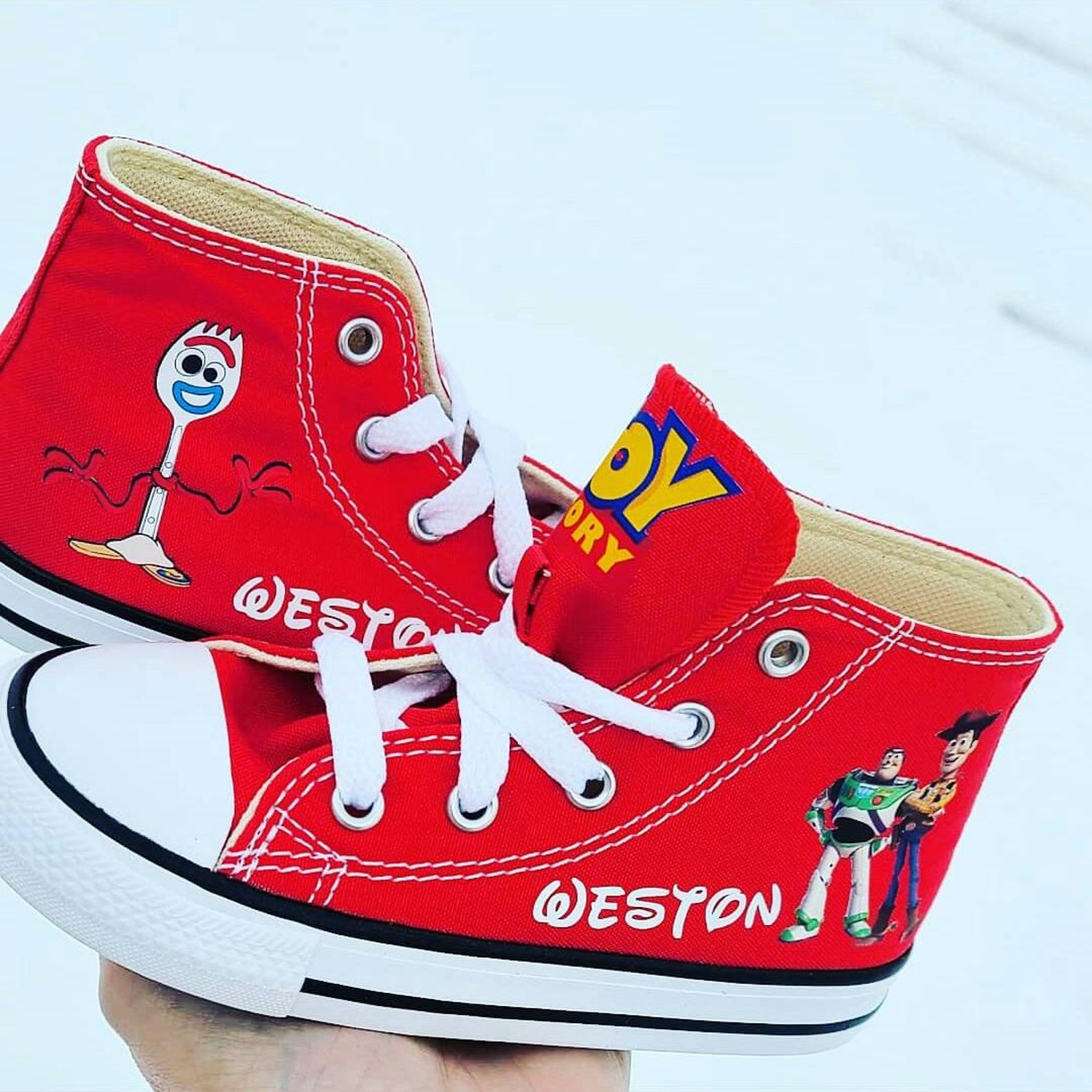 Toy Story Converse, Buzz Woody Forky, High Top Sneakers, Many Colors - Etsy