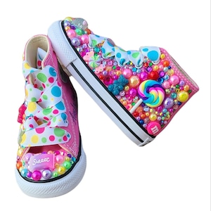Candy Converse, Candyland Shoes, Genuine Converse, Personalized, Pink ...